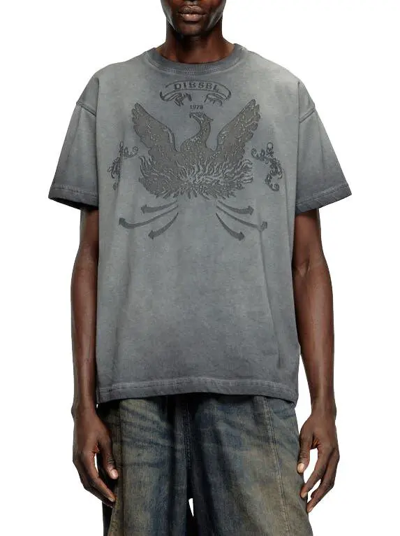 DIESEL® T-norm-t9 Devoré Logo T-shirt - Grey