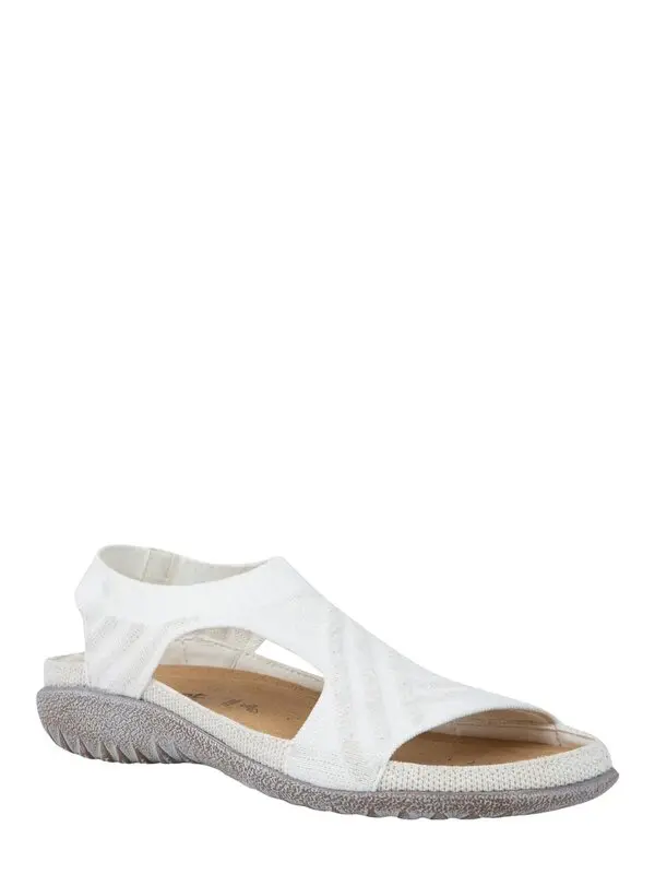 Naot Kawhia Sandal - White W/silver Knit