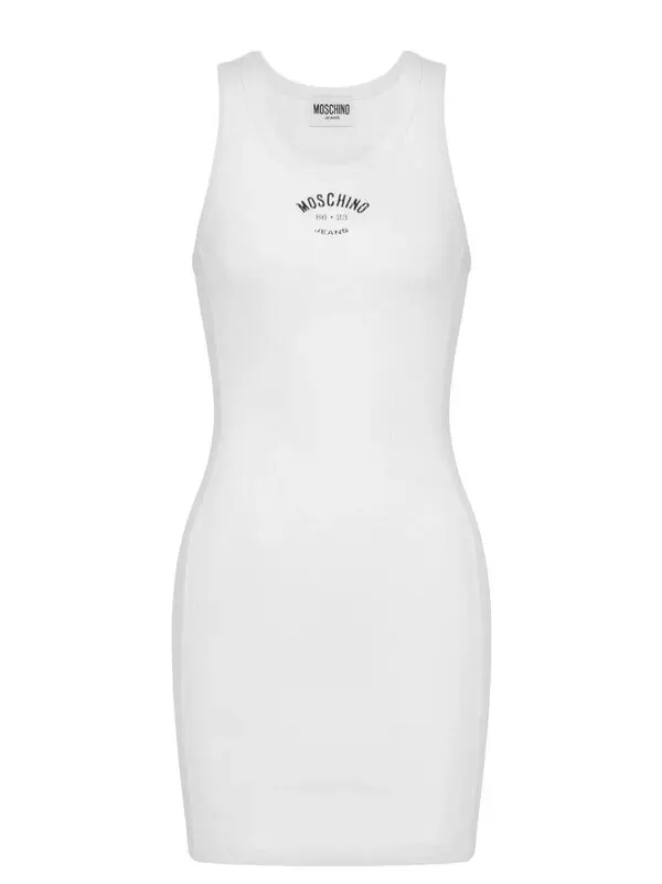Moschino Ribbed Mini Dress - White