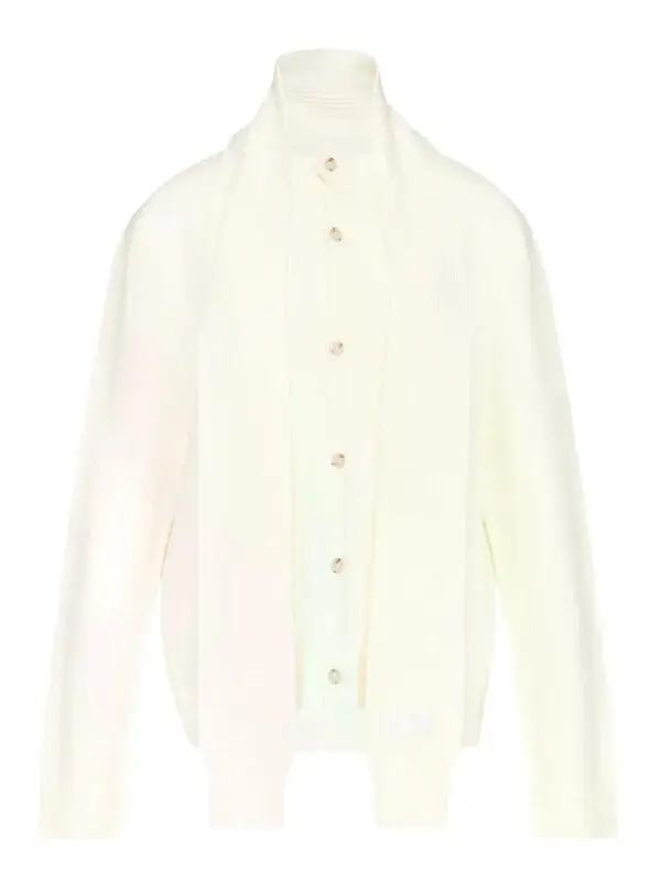 MAISON MARGIELA Scarf-detail Button-up Cardigan - Neutrals