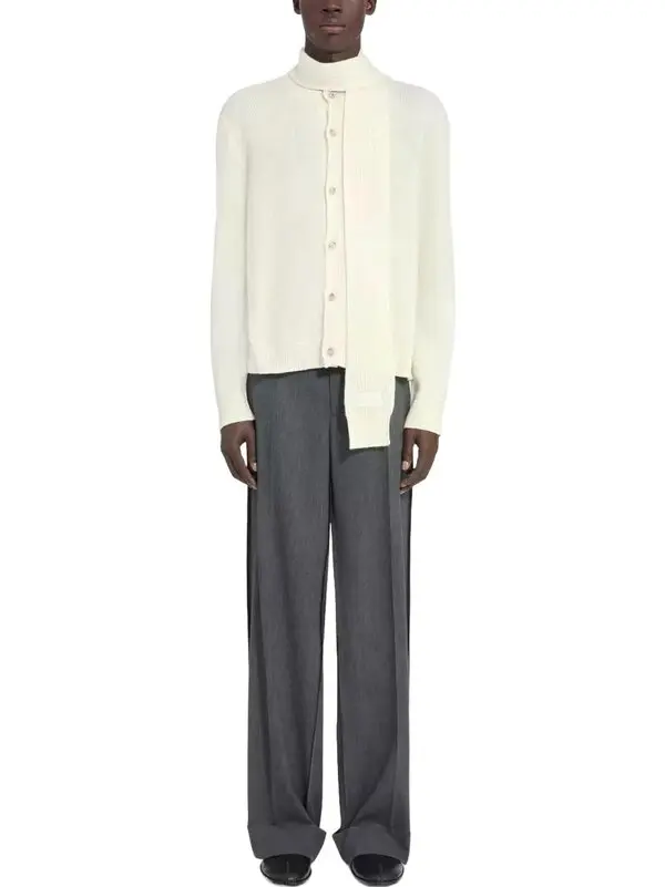 MAISON MARGIELA Scarf-detail Button-up Cardigan - Neutrals
