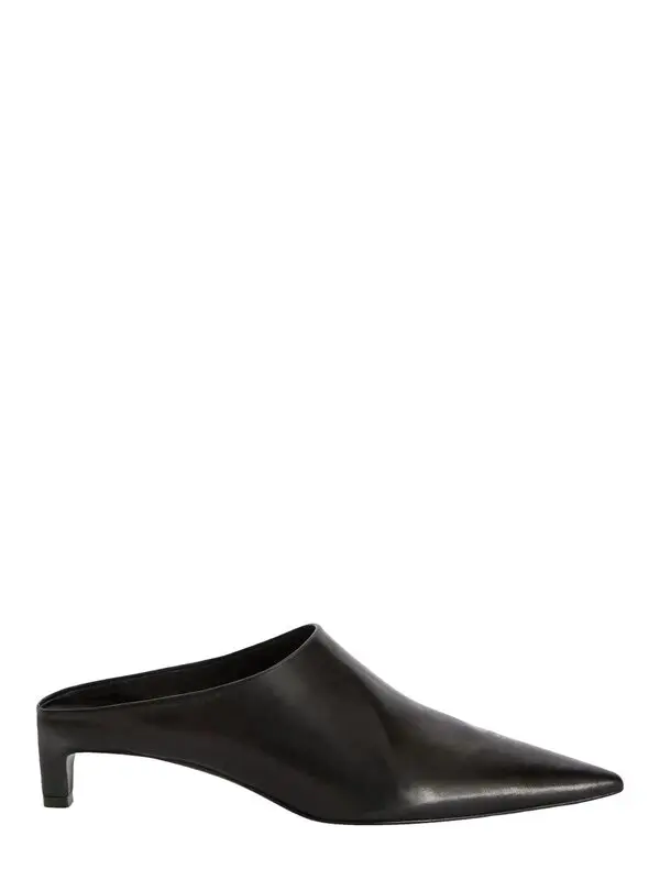JIL SANDER Leather Mules - Black