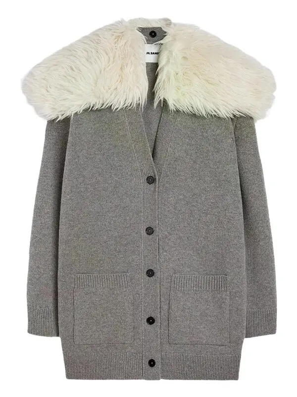 JIL SANDER V-neck Cardigan-coat - Grey