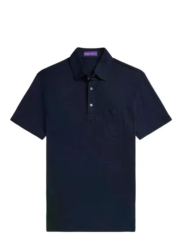 Ralph Lauren Purple Label Piqué Polo Shirt - Blue