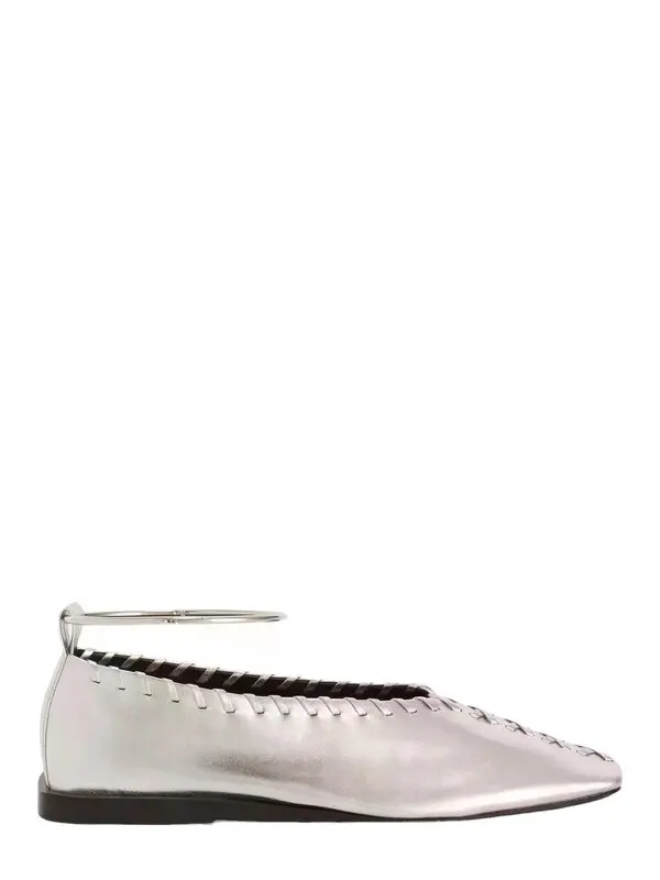 JIL SANDER Metallic Ballerina Flats - Silver