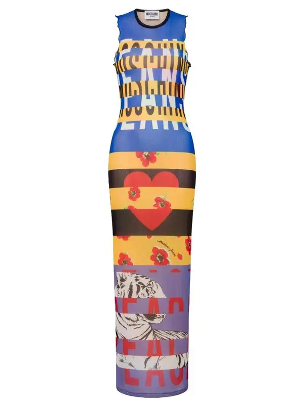 Moschino Printed Maxi Dress - Black