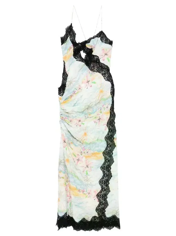 Christopher Esber Floral-print Midi Dress - White