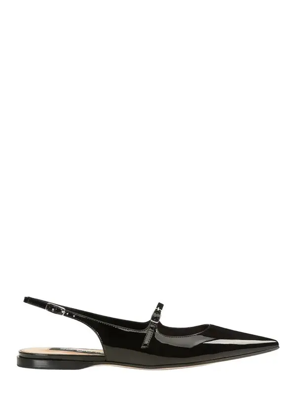 SERGIO ROSSI Leather Ballet Flats - Black