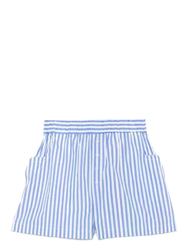 CUANTICO Cotton Striped Shorts - Blue