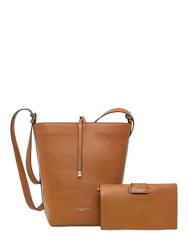 GIANNI CHIARINI Amelia Detachable-pouch Bucket Bag - Brown
