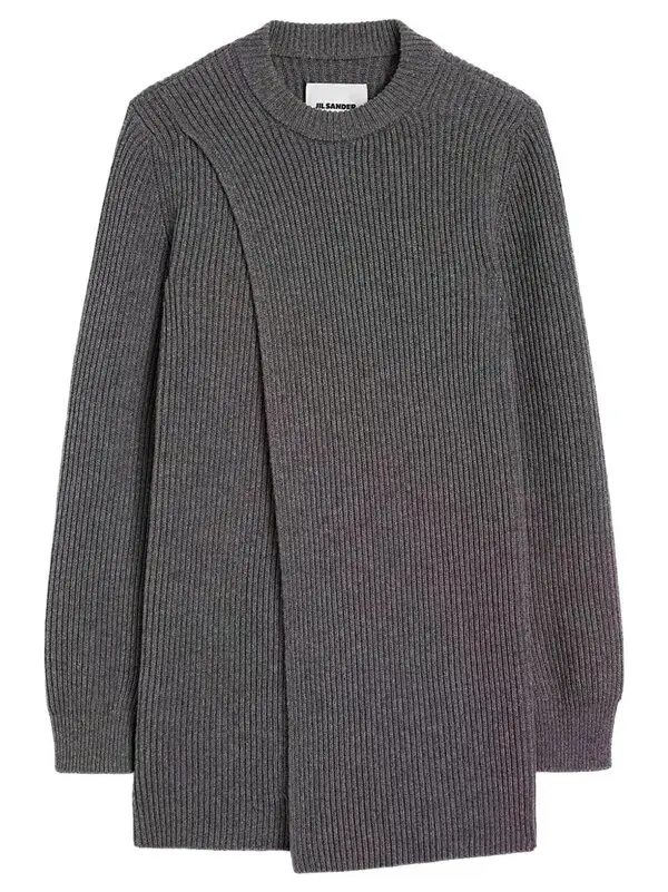 JIL SANDER Ribbed Mini Dress - Grey