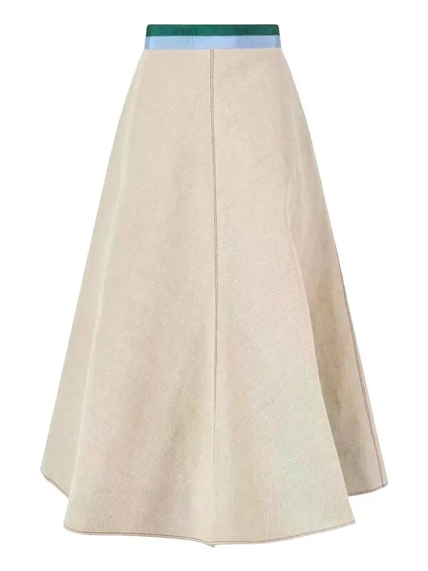 Rosie Assoulin Ribbon-detail A-line Skirt - Neutrals