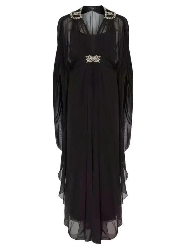 TEMPERLEY LONDON Beaded Cape-sleeve Dress - Black