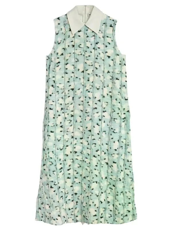 JIL SANDER Fringe-detailing Midi Dress - Green