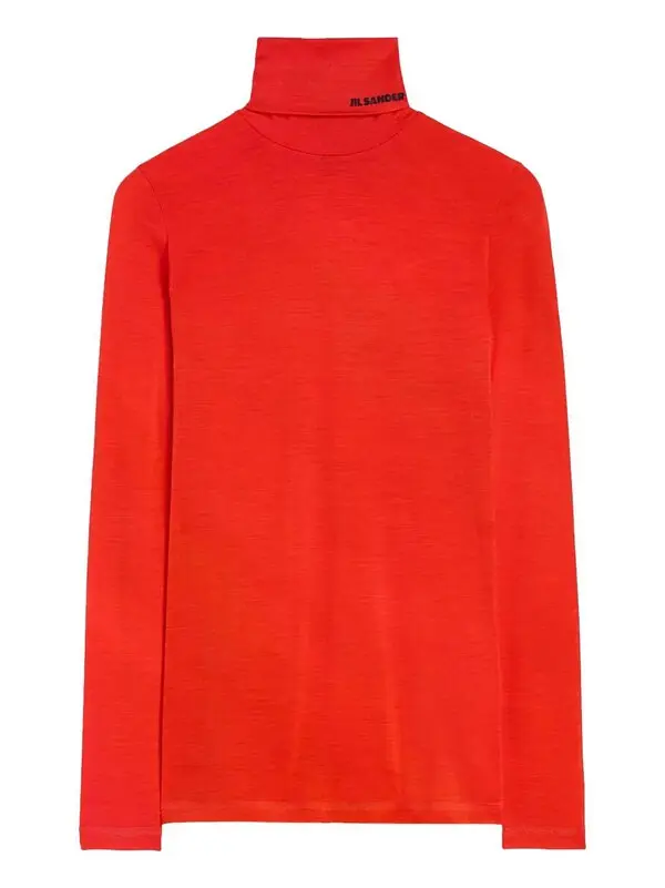 JIL SANDER Roll-neck T-shirt - Orange