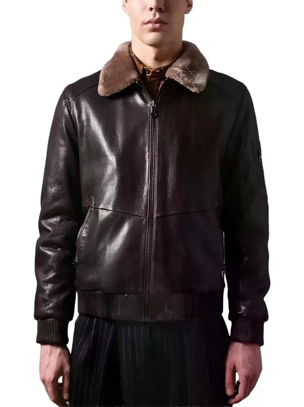 POCHE PARIS Aviator Jacket - Brown