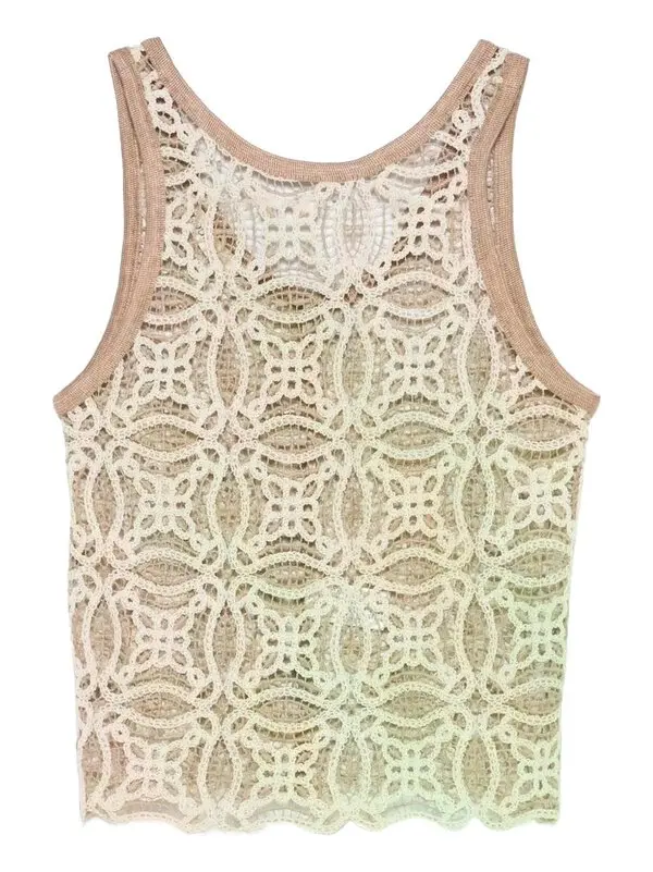 MOUTAKI Crochet Tank Top - Neutrals