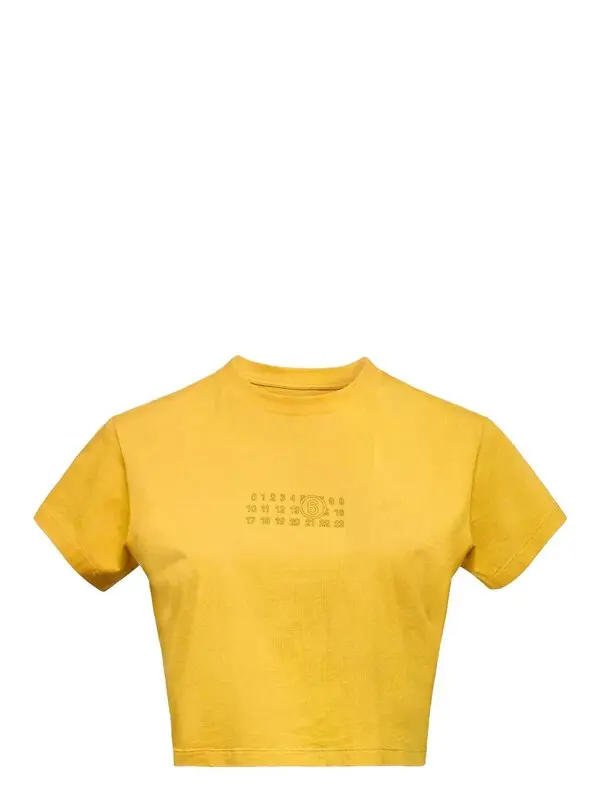 MAISON MARGIELA Numbers-print T-shirt - Yellow