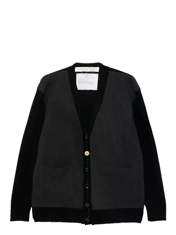 A TENTATIVE ATELIER Panelled Cardigan - Black