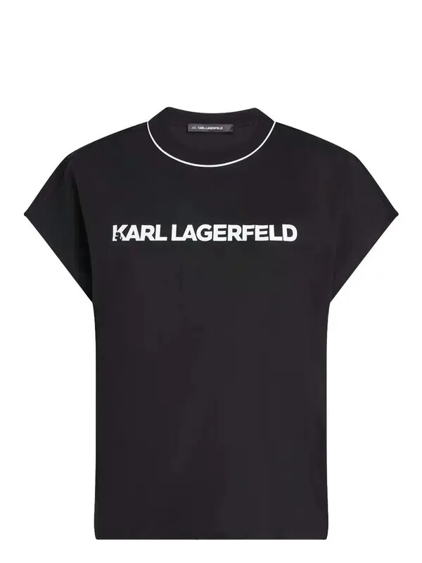 Karl Lagerfeld Logo Piping T-shirt - Black
