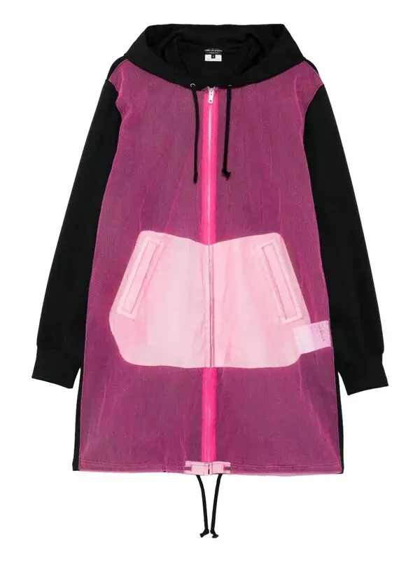 Comme Des Garçons Sheer-panel Coat - Pink