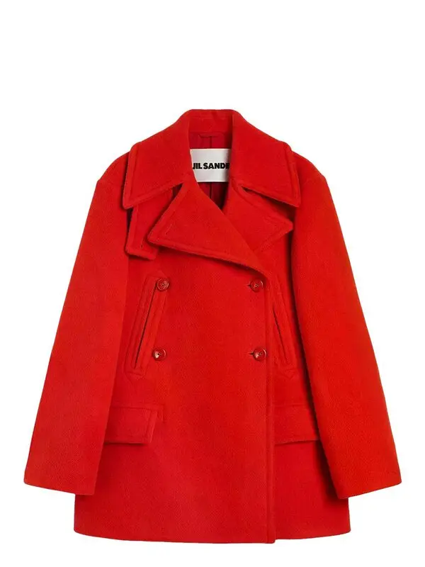 JIL SANDER Wool Double-breasted Coat - Pink
