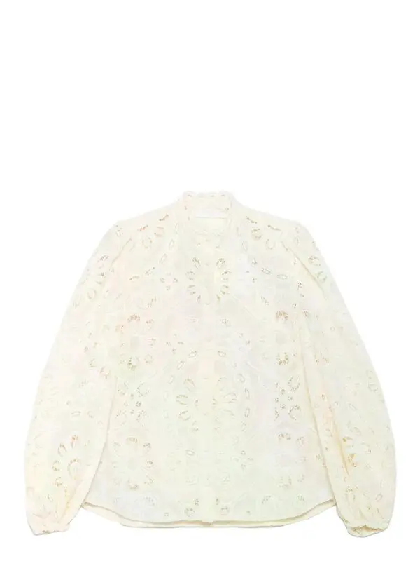 Zimmermann Floral-embroidered Shirt - Neutrals