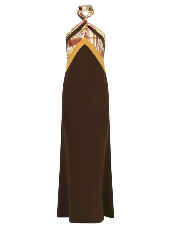 Rosie Assoulin Twisted Halterneck Maxi Dress - Brown