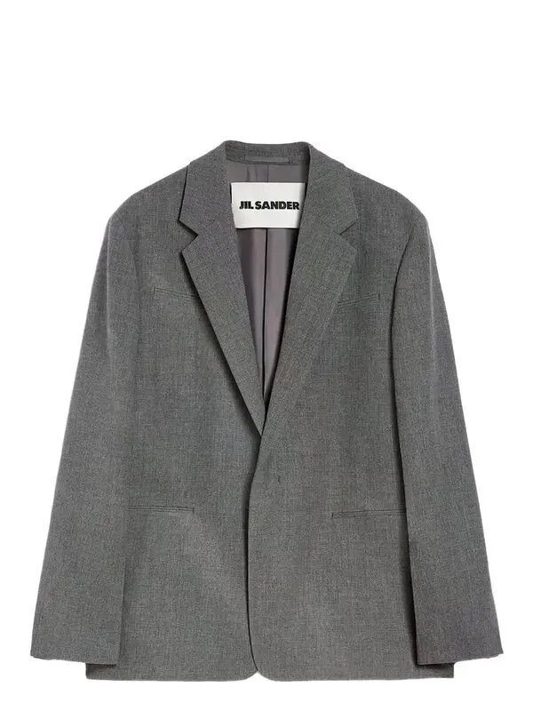 JIL SANDER Wool Blazer - Grey