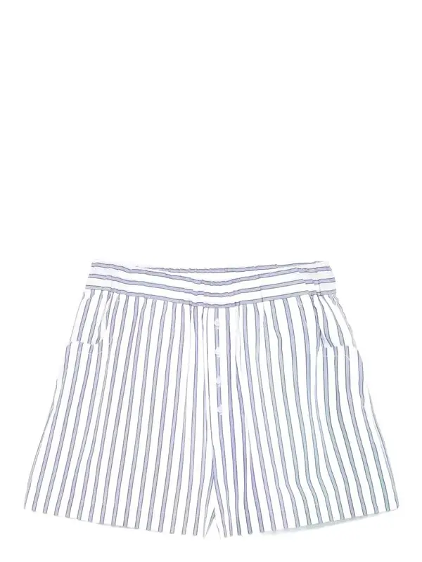 CUANTICO Cotton Striped Shorts - Blue