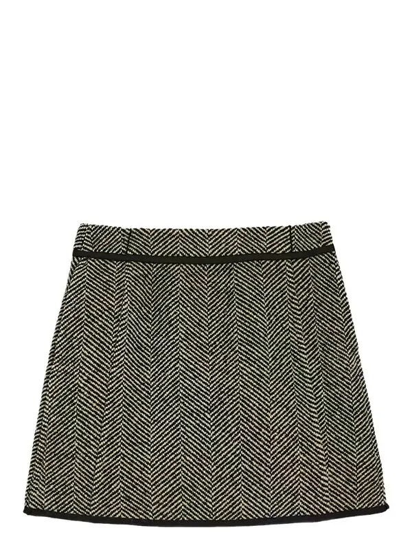 JIL SANDER Herringbone Mini Skirt - Green