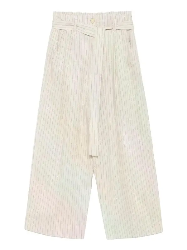MOUTAKI Striped Trousers - Neutrals