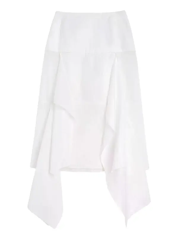 JIL SANDER Cotton Midi Skirt - White