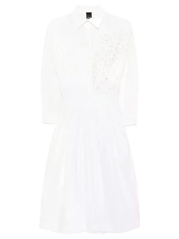 Pinko Cotton Midi Shirt Dress - White