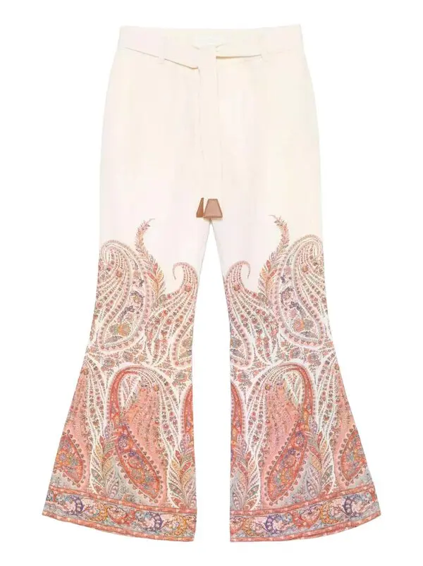 Zimmermann Paisley-print Trousers - Neutrals