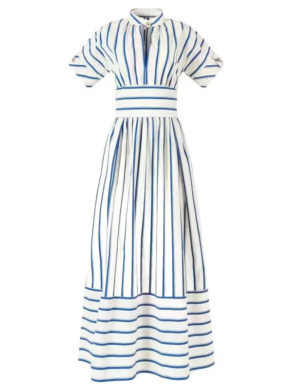 Rosie Assoulin Ask For Directions Striped Maxi Dress - White
