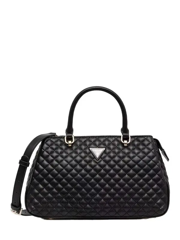 Guess Quilted Tote Bag With Detachable Shoulder Strap - Black
