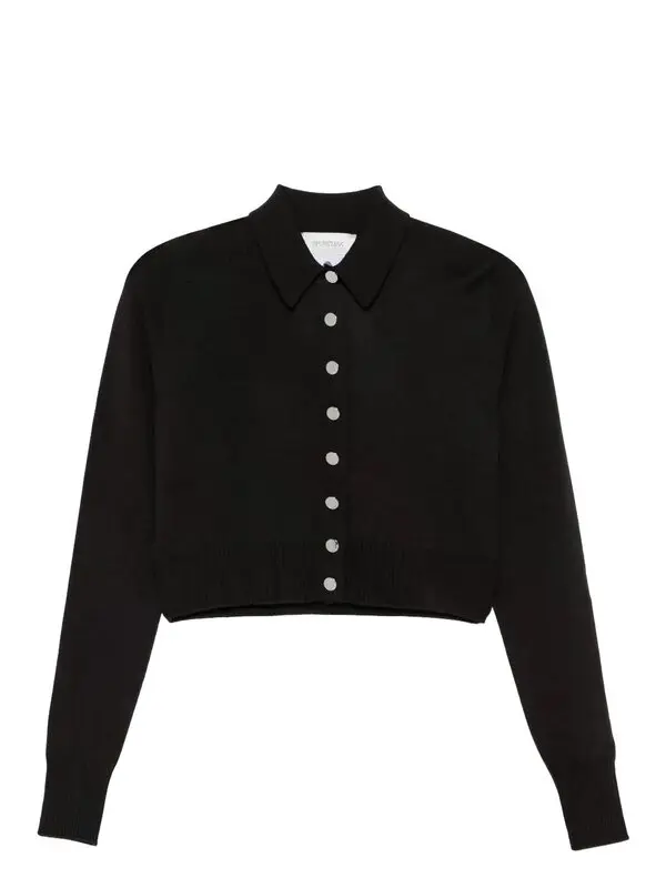 Sportmax Virgin Wool Polo Top - Black