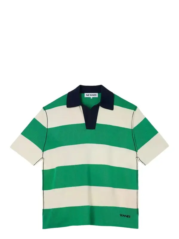 Sunnei Striped Polo Shirt - Green