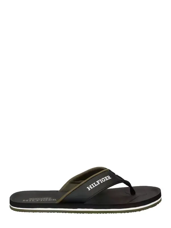 Tommy Hilfiger Logo-strap Flip Flops - Black