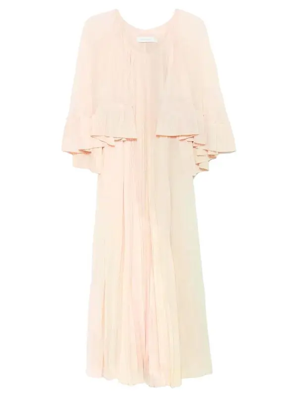 Zimmermann Illuminate Pleated Cape Dress - Orange