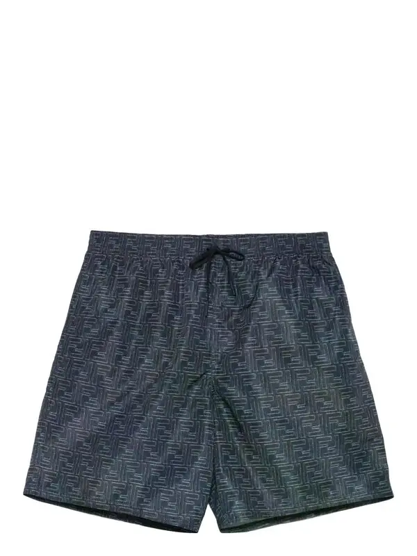 Fendi Monogram Swim Shorts - Blue