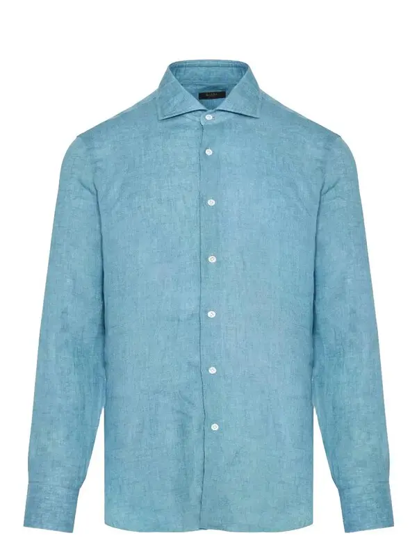 BARBA NAPOLI Linen Shirt - Blue