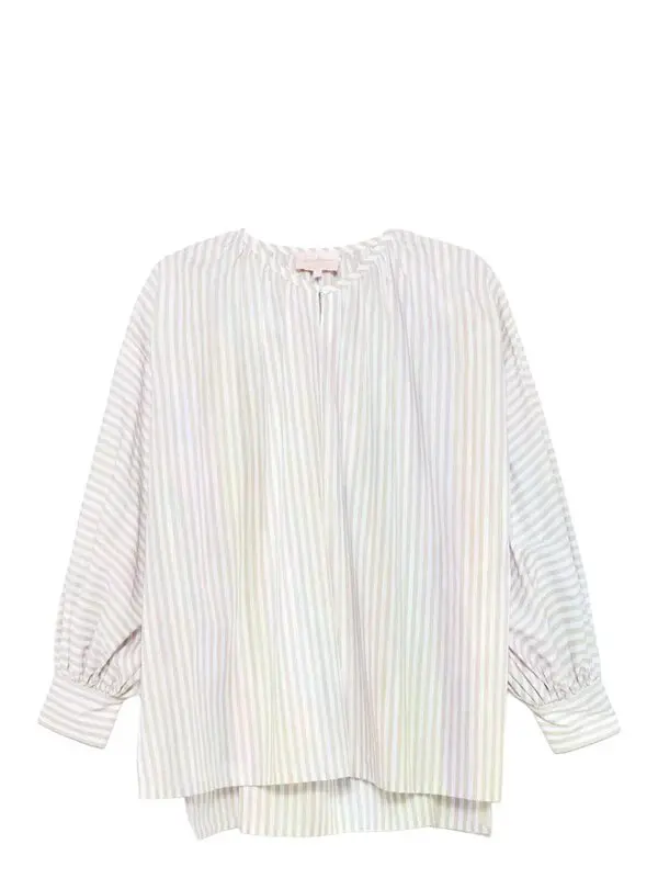 Luisa Spagnoli Cotton Striped Blouse - White