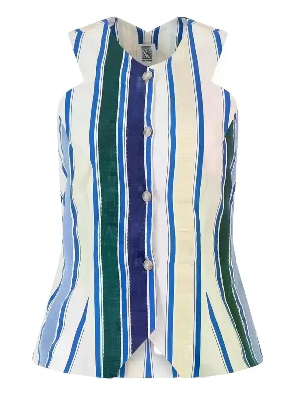 Rosie Assoulin Ribbon King Striped Top - White