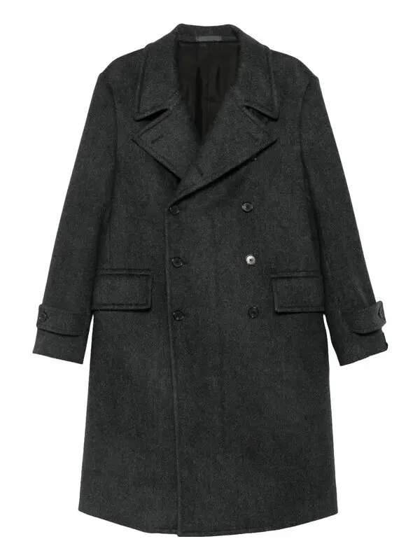 Caruso Wool Double-breasted Coat - Grey