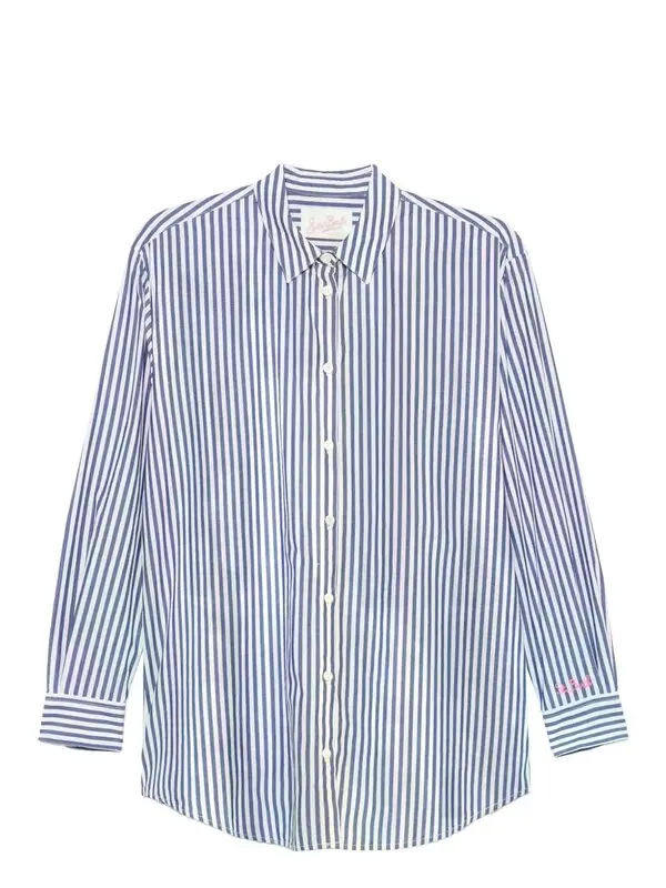 MC2 SAINT BARTH Striped Cotton Shirt - Blue