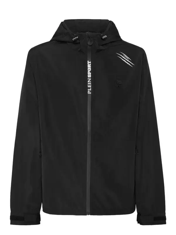 PLEIN SPORT Hooded Windbreaker - Black