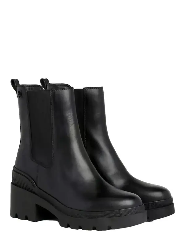 Tommy Hilfiger Leather Chelsea Ankle Boots - Black