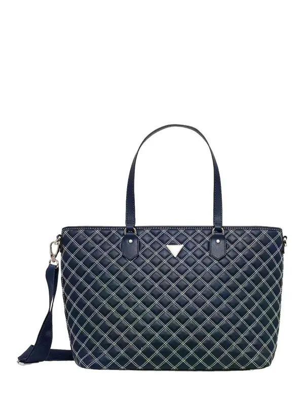 Guess Diamond Quilted Tote Bag - Blue